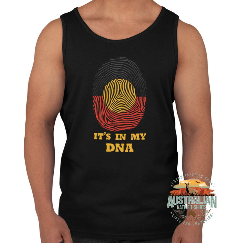 Aboriginal Flag In My DNA Mens Singlet - Australian Aboriginal Singlets ...