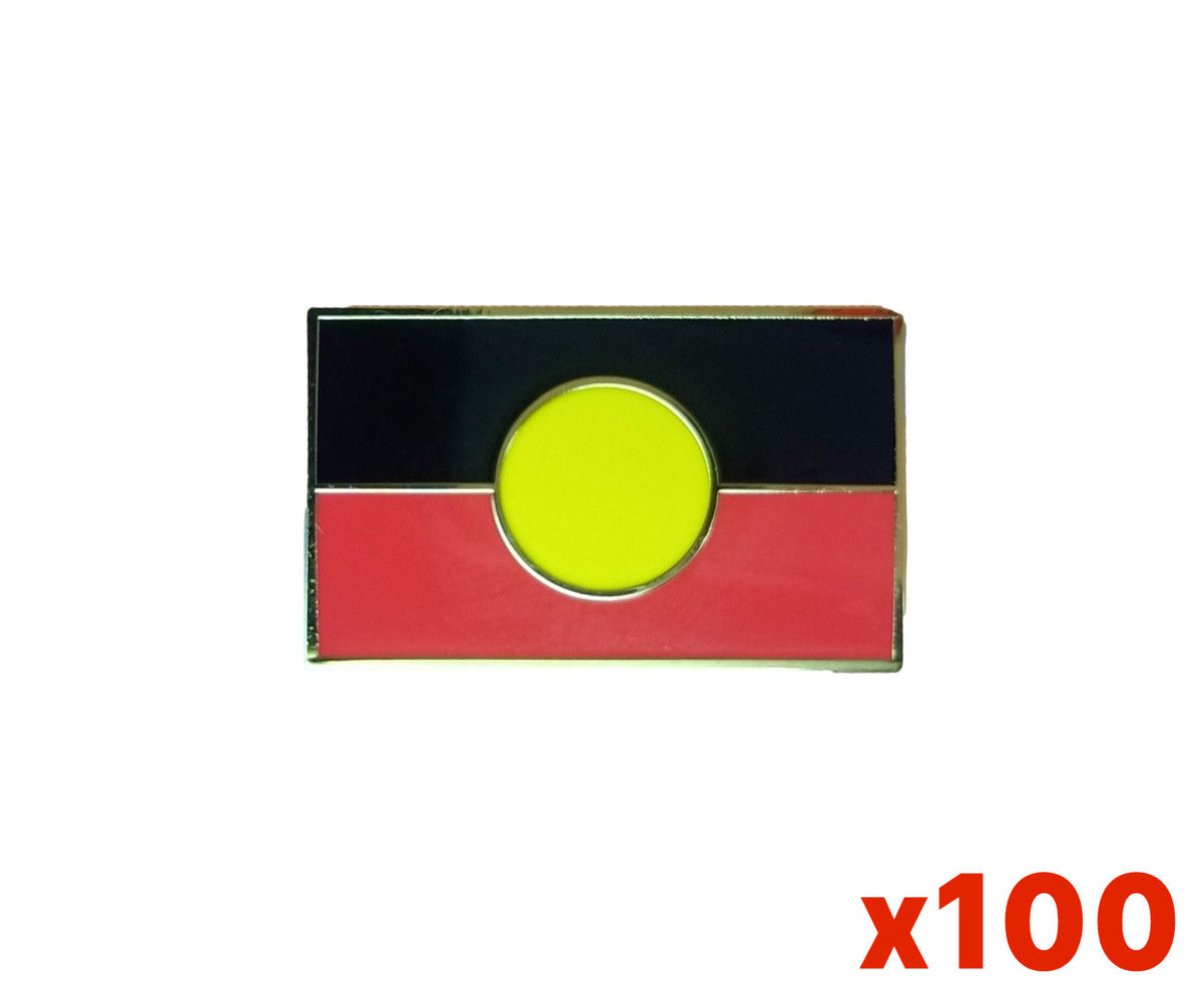 Aboriginal Flag Badge (Rectangular) - Pack of 100 - Australian ...
