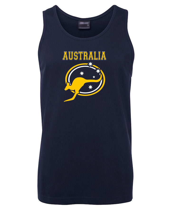Australia Roo & Stars Mens Singlet (Navy) - Men's Australian Souvenir ...
